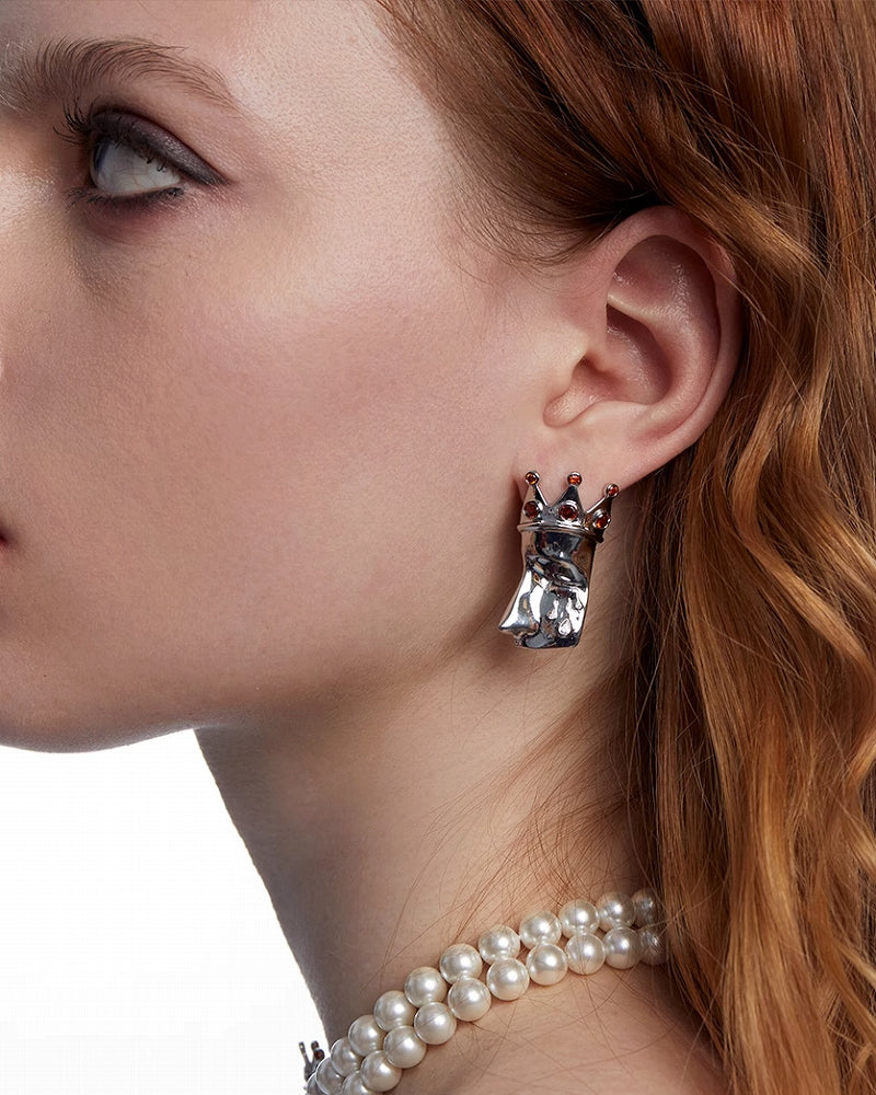 King Crown Tear Earrings – 宵